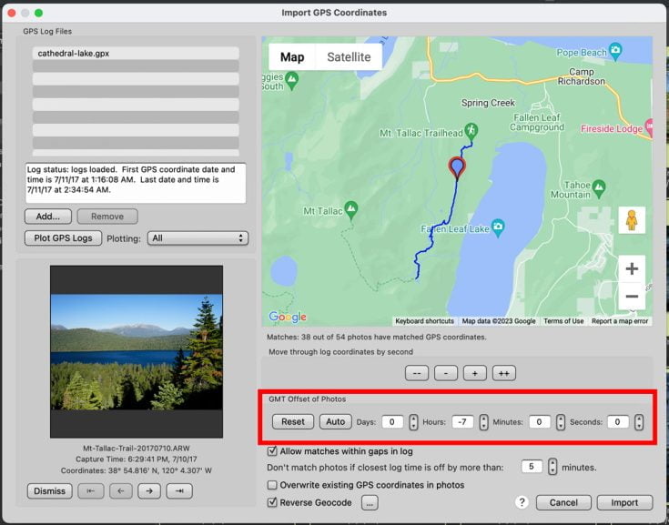Adding Geolocation Information in Photo Mechanic
